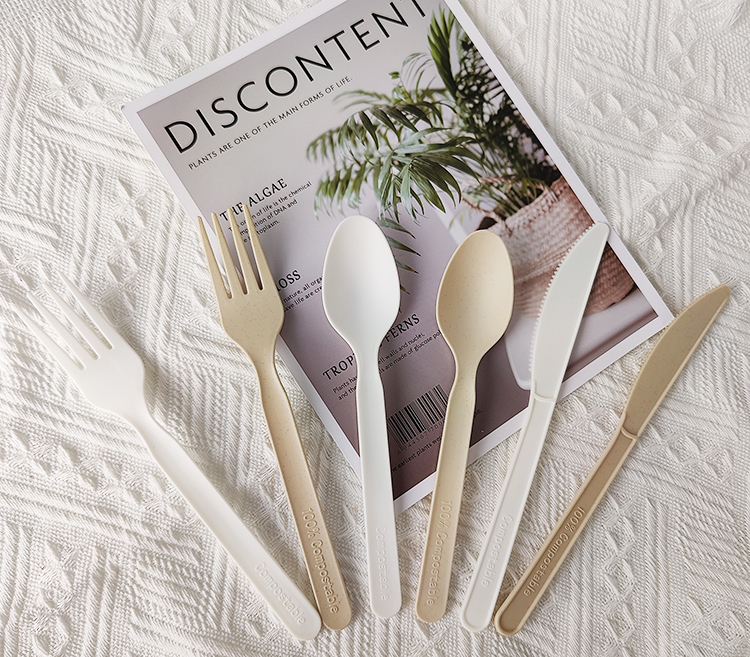 Greenworks 2022 HJ-PLA-09(CWN)7 inch biodegradable compostable CPLA Sturdy disposable cutlery ...