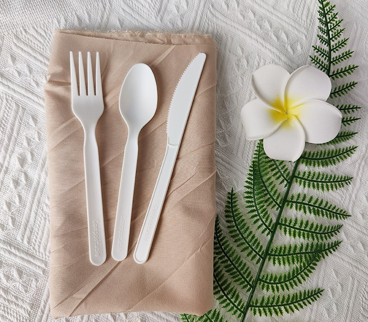 Greenworks 2022 HJ-PLA-09(CWN)7 inch biodegradable compostable CPLA Sturdy disposable cutlery ...