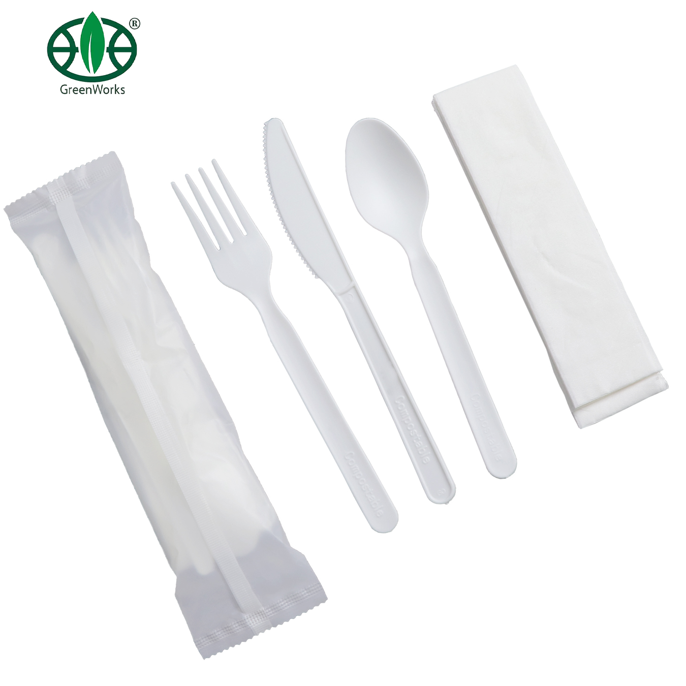 Greenworks 2022 HJ-PLA-09(CWN)7 inch biodegradable compostable CPLA Sturdy disposable cutlery ...